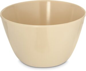 carlisle foodservice products kingline reusable plastic bowl soup cup for home and restaurant, melamine, 8 ounces, tan, (pack of 48)