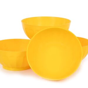 Mintra Unbreakable Plastic Bowl, YELLOW 4pk - Large, 1.8L, 60oz, 7.75inW x 3.25inH - (Part Of A Set) - Salad, Snacks, Breakfast Cereal, Fruit, Popcorn, Soup, Colorful, Shatterproof, BPA Free