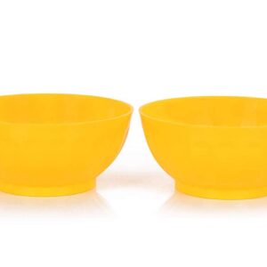 Mintra Unbreakable Plastic Bowl, YELLOW 4pk - Large, 1.8L, 60oz, 7.75inW x 3.25inH - (Part Of A Set) - Salad, Snacks, Breakfast Cereal, Fruit, Popcorn, Soup, Colorful, Shatterproof, BPA Free