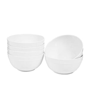 MARJOY Melamine Bowls Set of 6, Soup Bowls, Cereal Bowl, Chip Resistant, Dishwasher Safe, 23 Ounce