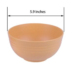 LuckyZone Unbreakable Cereal Bowls - 24 oz Reusable Wheat Straw Bowl Set of 4 - Dishwasher & Microwave Safe - Perfect for Cereal, Soup and Rice - BPA Free, Healthy & Eco-Friendly (4 Color_H)