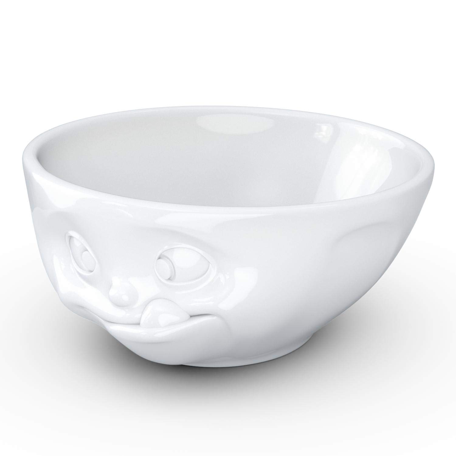 FIFTYEIGHT PRODUCTS TASSEN Porcelain Bowl, Tasty Face Edition, 11 oz. White (Single Bowl) Medium Bowl for Soup Cereal