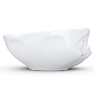 FIFTYEIGHT PRODUCTS TASSEN Porcelain Bowl, Tasty Face Edition, 11 oz. White (Single Bowl) Medium Bowl for Soup Cereal