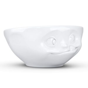 FIFTYEIGHT PRODUCTS TASSEN Porcelain Bowl, Tasty Face Edition, 11 oz. White (Single Bowl) Medium Bowl for Soup Cereal