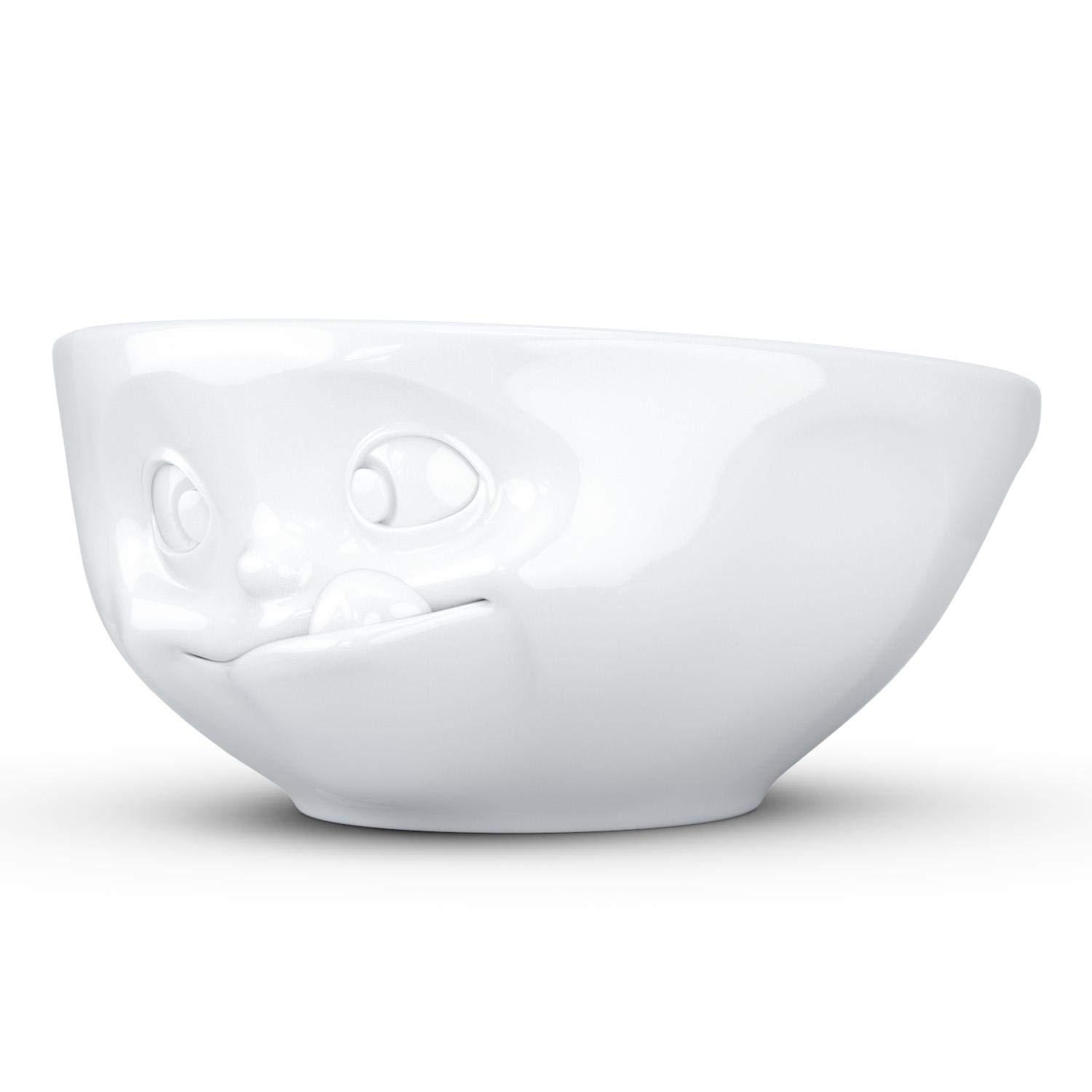 FIFTYEIGHT PRODUCTS TASSEN Porcelain Bowl, Tasty Face Edition, 11 oz. White (Single Bowl) Medium Bowl for Soup Cereal