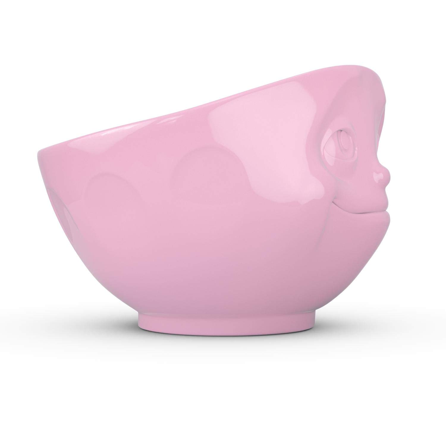 FIFTYEIGHT PRODUCTS TASSEN Porcelain Bowl, Dreamy Face Edition, 16 oz. Pink, (Single Bowl) for Serving Cereal, Soup