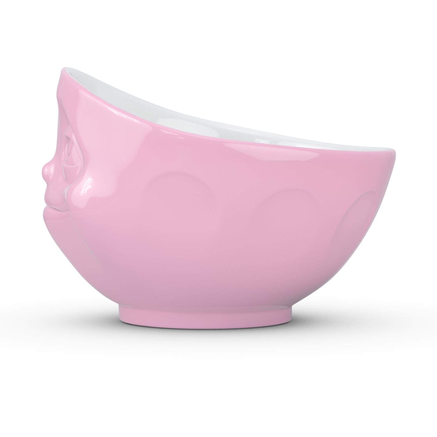 FIFTYEIGHT PRODUCTS TASSEN Porcelain Bowl, Dreamy Face Edition, 16 oz. Pink, (Single Bowl) for Serving Cereal, Soup