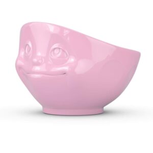 FIFTYEIGHT PRODUCTS TASSEN Porcelain Bowl, Dreamy Face Edition, 16 oz. Pink, (Single Bowl) for Serving Cereal, Soup