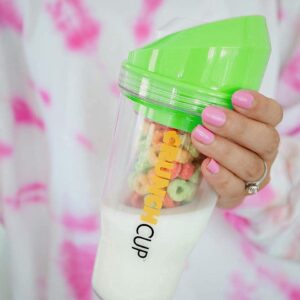 CRUNCHCUP Bundle & Save 15% on Two Portable Cereal Tumblers - No Spoon, No Bowl, It's Cereal on the Go [Green & White]