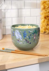 silver buffalo harry potter fantasy floral ceramic ramen bowl standard