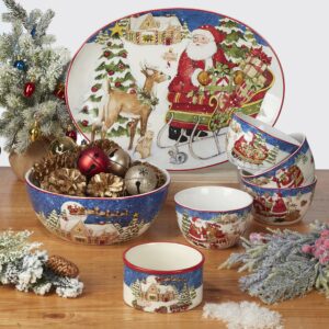 Certified International Santa's Workshop 5.25" Soup/Cereal Bowls, Set of 4