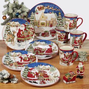 Certified International Santa's Workshop 5.25" Soup/Cereal Bowls, Set of 4