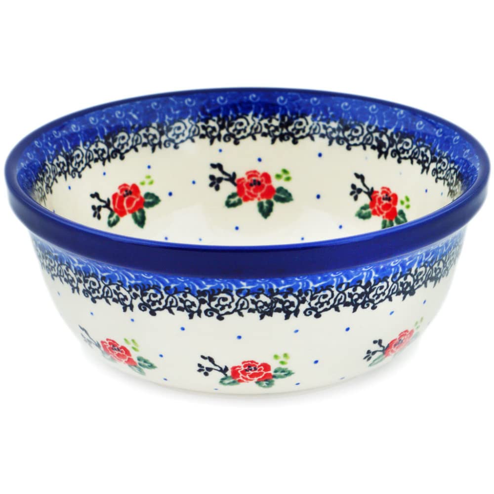 Polish Pottery 6¼-inch Bowl made by Ceramika Artystyczna (Pasadena Delight Theme) + Certificate of Authenticity