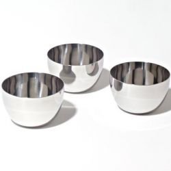 Alessi Mami Stain.St, Set Of 3, 3 Stainless Steel Bowls for F1 cm, Silver