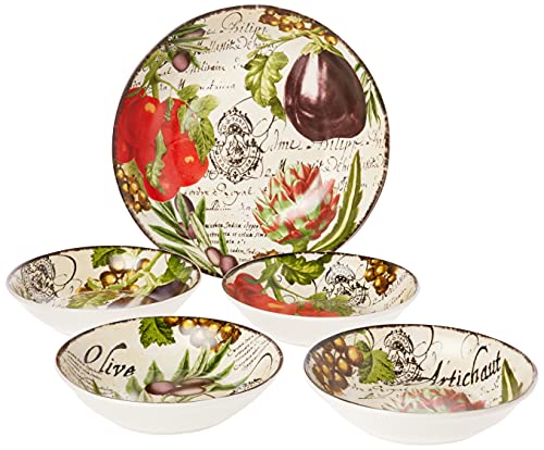 Certified International Corp Certified International Botanical Veggies Pasta Set, Multicolored, 5 Piece set