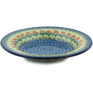 polish pottery pasta bowl 9-inch maraschino made by ceramika artystyczna