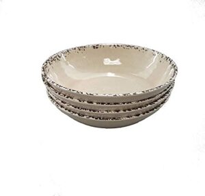 lok-osemile gourmet art crackle 9" melamine pasta bowls - ivory 45 ounce - set of 4