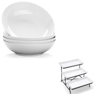 yedio 30 oz pasta bowls 3 tier serving tray