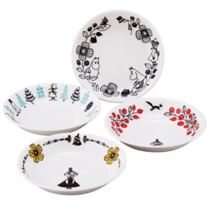 山加商店 moomin mm1400-184 moomin valley pasta dish, curry dish, set of 4, nordic tableware, dish, moomin goods, pasta plate