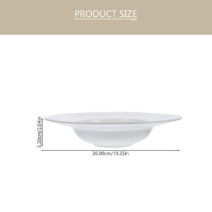 Kichvoe Ceramic Soup Bowl, Wide Rim Soup Bowls Ceramic Pasta Bowls Shallow Porcelain Salad Plate for Pasta, Spaghetti, Dipping Bread, Salad- 10 * 2Inch