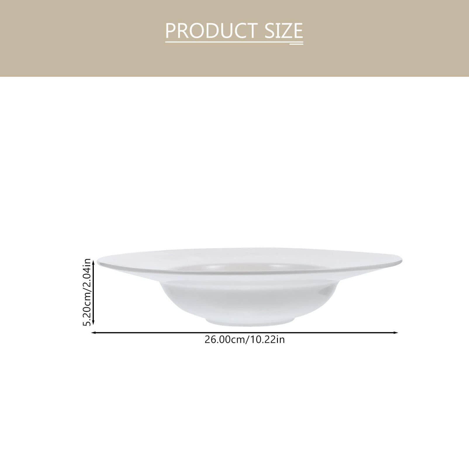 Kichvoe Ceramic Soup Bowl, Wide Rim Soup Bowls Ceramic Pasta Bowls Shallow Porcelain Salad Plate for Pasta, Spaghetti, Dipping Bread, Salad- 10 * 2Inch