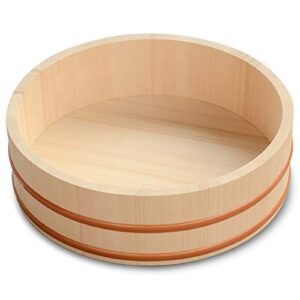 gaozhengde 11.8 inch wooden sushi rice bowl hangiri sushi oke rice mixing tub