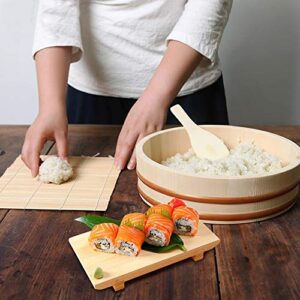 Gaozhengde 11.8 Inch Wooden Sushi Rice Bowl Hangiri Sushi Oke Rice Mixing Tub