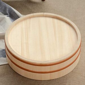 Gaozhengde 11.8 Inch Wooden Sushi Rice Bowl Hangiri Sushi Oke Rice Mixing Tub