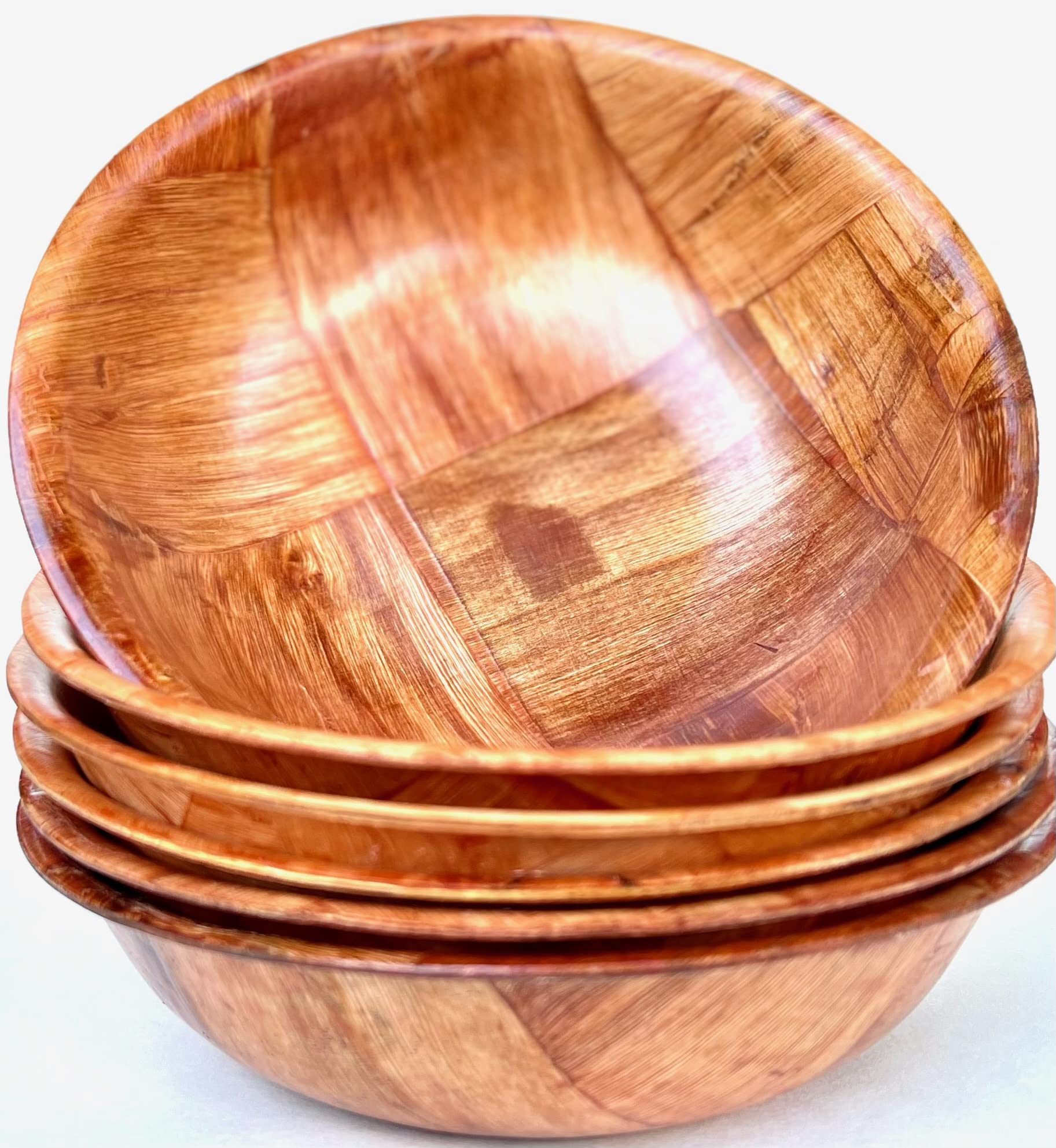 United Brands USA Wood Wooden Salad Bowl Set 6 (8 inches)