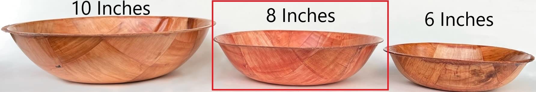 United Brands USA Wood Wooden Salad Bowl Set 6 (8 inches)