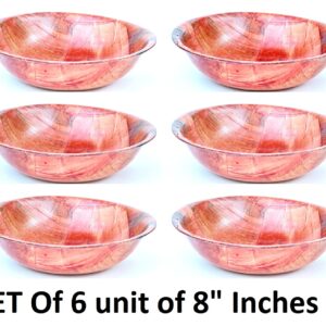 United Brands USA Wood Wooden Salad Bowl Set 6 (8 inches)