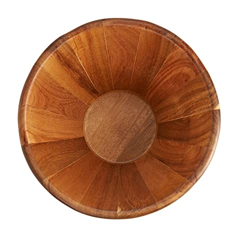 Servappetit Acacia Wood Large Serving Bowl - Made of Premium Acacia Wood - Salads, Fruits, Chips, Nachos, Bread and other Snacks