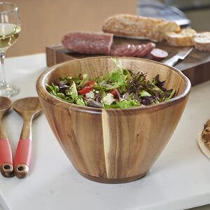 Servappetit Acacia Wood Large Serving Bowl - Made of Premium Acacia Wood - Salads, Fruits, Chips, Nachos, Bread and other Snacks