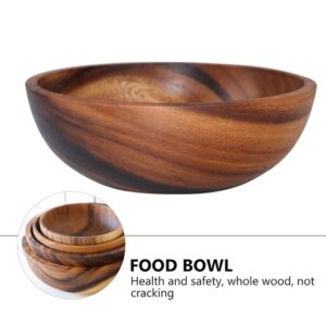 Cabilock Acacia Wood Salad Bowl Wooden Serving Bowl Round Soup Bowl for Fruits Salads Pasta Snack Decoration