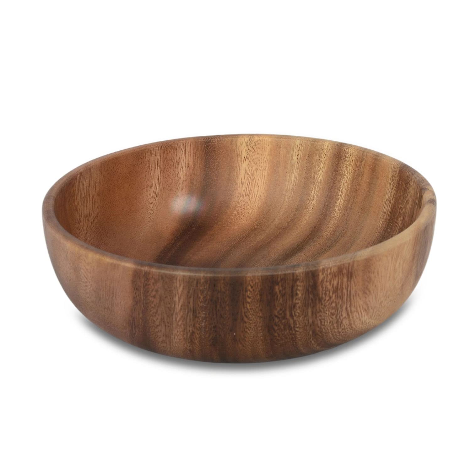 Wooden Salad Bowl 9.5" Acacia Wood Serving Bowl, Fruit Bowl, Friendly and Perfect for Salad, Vegetables and Fruit,Single Salad Bowl