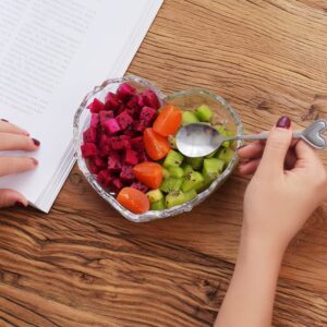 Didiseaon Heart-shaped Snack Plate Fruit Melon Plate Transparent Salad Bowl Heart Food Serving Tableware