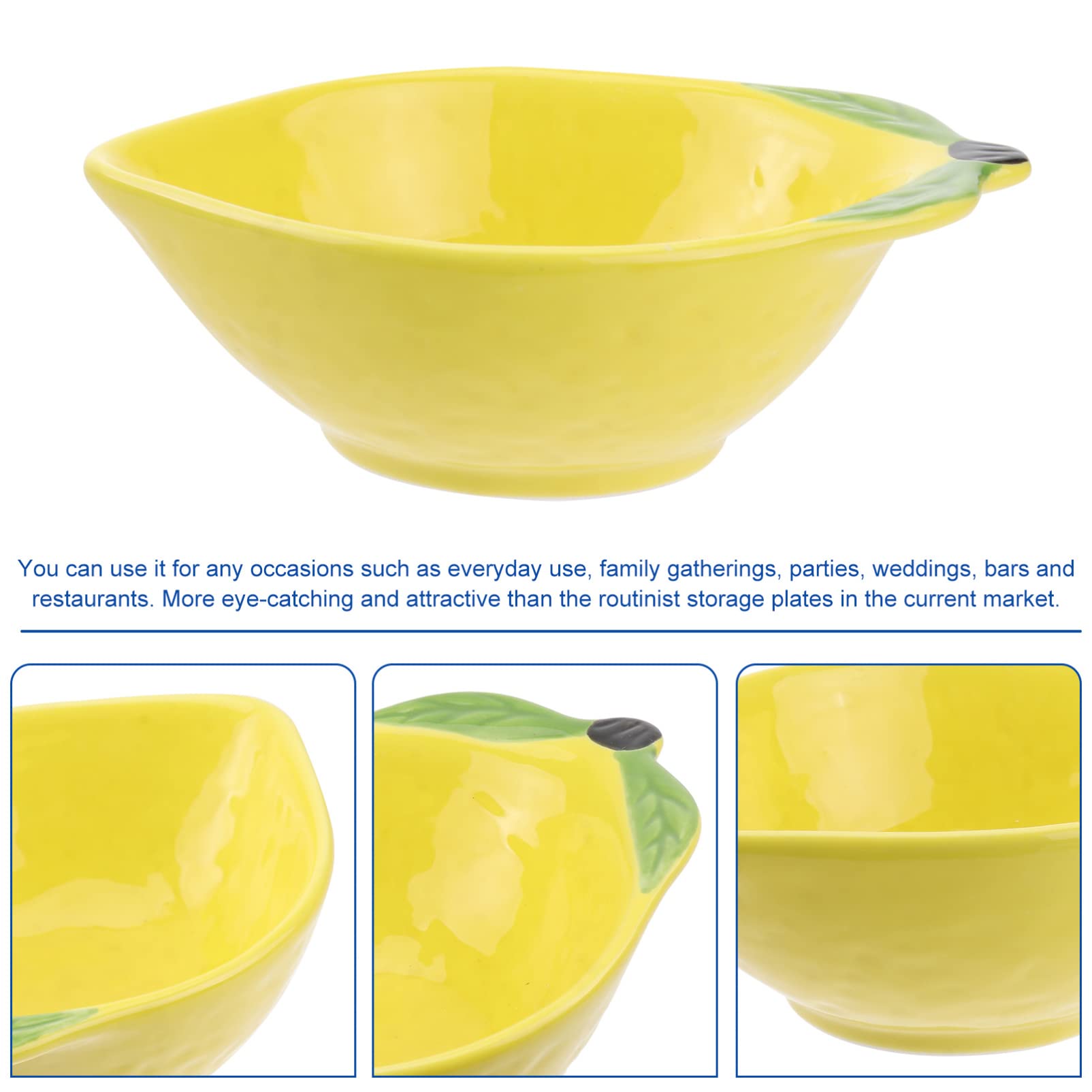 Luxshiny Appetizer Bowl Fruit Shaped Bowls Lemon Grape Plate Bowl Dessert Bowl Porcelain Dried Fruit Serving Platter Candy Nut Bowl for Snacks Fruit Salad Snacks Dish