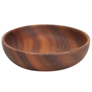 joyzan round wood bowl, wooden serving dish dipping handmade carved mini cherry finished plates hardwood dessert platter tray kitchen nuts fruits snacks salads dining party family gatherings home