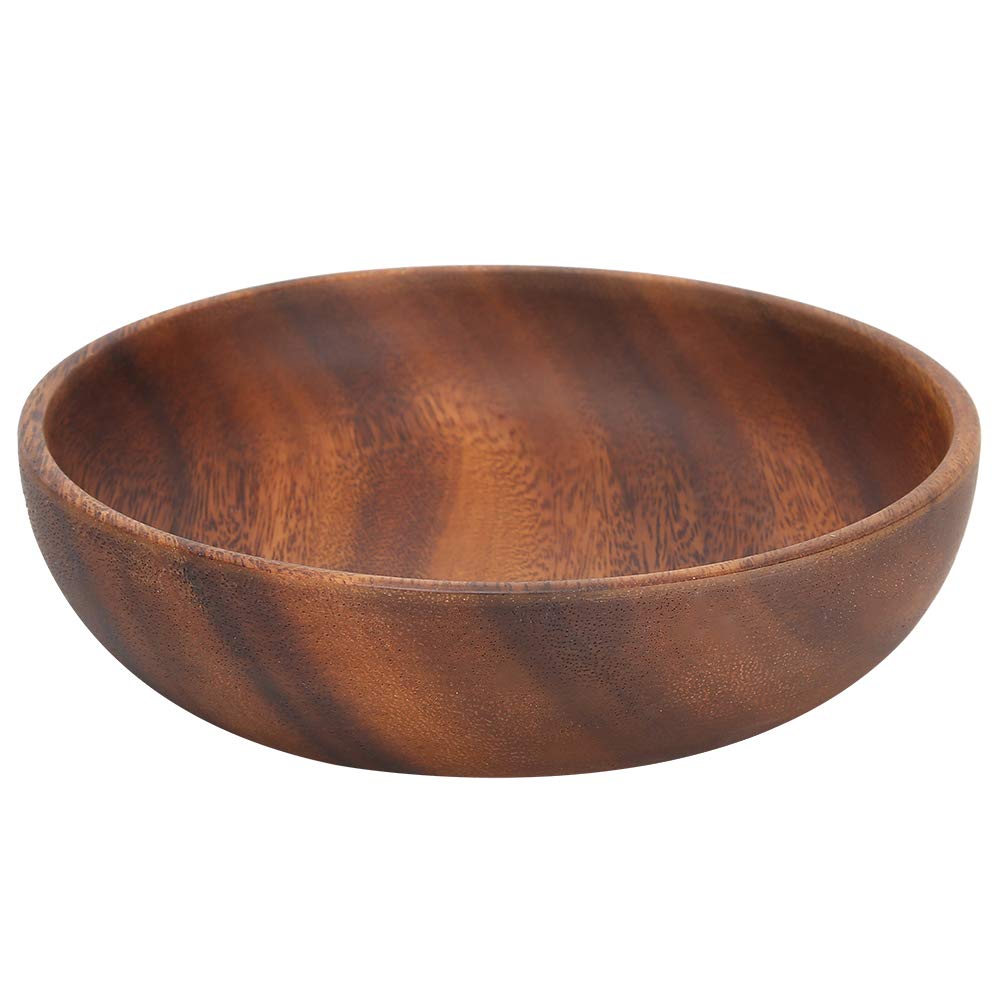 Joyzan Round Wood Bowl, Wooden Serving Dish Dipping Handmade Carved Mini Cherry Finished Plates Hardwood Dessert Platter Tray Kitchen Nuts Fruits Snacks Salads Dining Party Family Gatherings Home