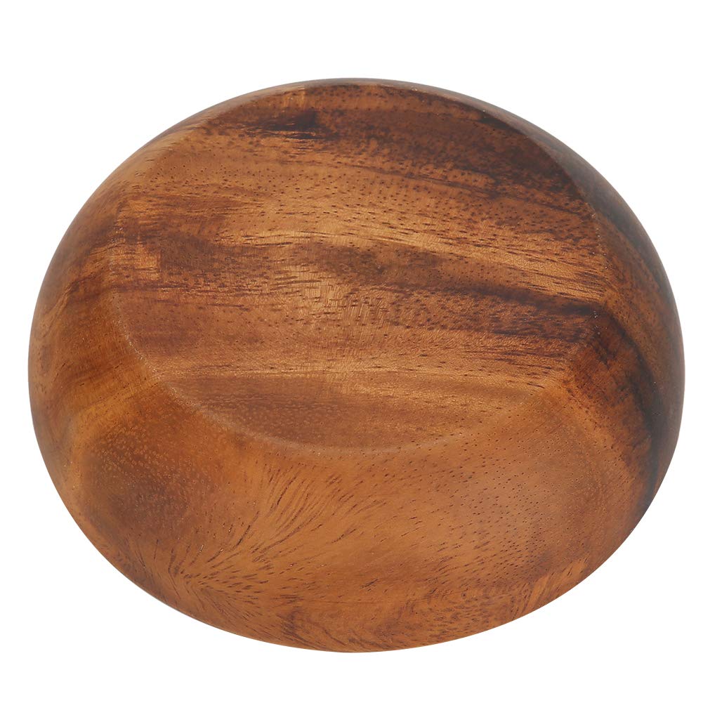 Joyzan Round Wood Bowl, Wooden Serving Dish Dipping Handmade Carved Mini Cherry Finished Plates Hardwood Dessert Platter Tray Kitchen Nuts Fruits Snacks Salads Dining Party Family Gatherings Home