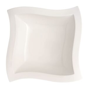 villeroy & boch new wave square salad bowl, 13 in, premium porcelain, white