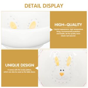 Porcelain Bowls Small Ceramic Bunny Bowl Small Ceramic Salad Bowl Seasoning Dish Rabbit Food Snack Serving Bowl Easter Bunny Home Decoration Rabbit Ceramic Soup Bowl Small