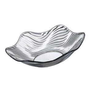 hemoton glass bowl decorative plastic salad bowl fruit bowl plate snack dish dessert bowl food serving bowls for bread snacks vegetables candy appetizer potpourris flatware tray