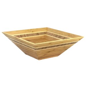 totally bamboo 12" square inlay bamboo bowl