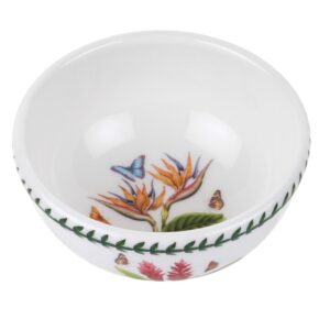 portmeirion exotic botanic garden 5.5” individual fruit salad bowl with bird of paradise motif | dishwasher, microwave, and oven safe | for cereal, breakfast, or dessert | made in england