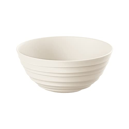 Guzzini Tierra Collection Bowl, Made Entirely by Recycling 14 PET Water Bottles, Milk White