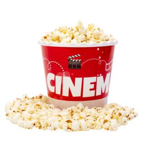 Retro Style Reusable Plastic Popcorn Containers/Popcorn Bowls Set for Movie Theater Night - Washable in The Dishwasher - (BPA Free-4 Pack) (Cinema)