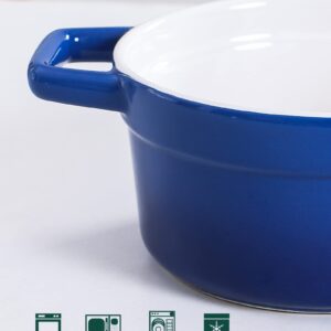 Lareina Gradient Blue 25oz Ceramic Modern Soup Bowls Set of 4 with Handles