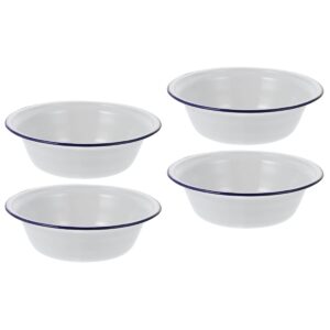 4pcs enamel soup bowl vintage enameled basin retro enameled bowl enamel mixing bowl enamelware salad serving bowl ramen basin 14cm