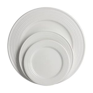 10 Strawberry Street Nova White Round 62-Piece Dinnerware Set, Service for 6